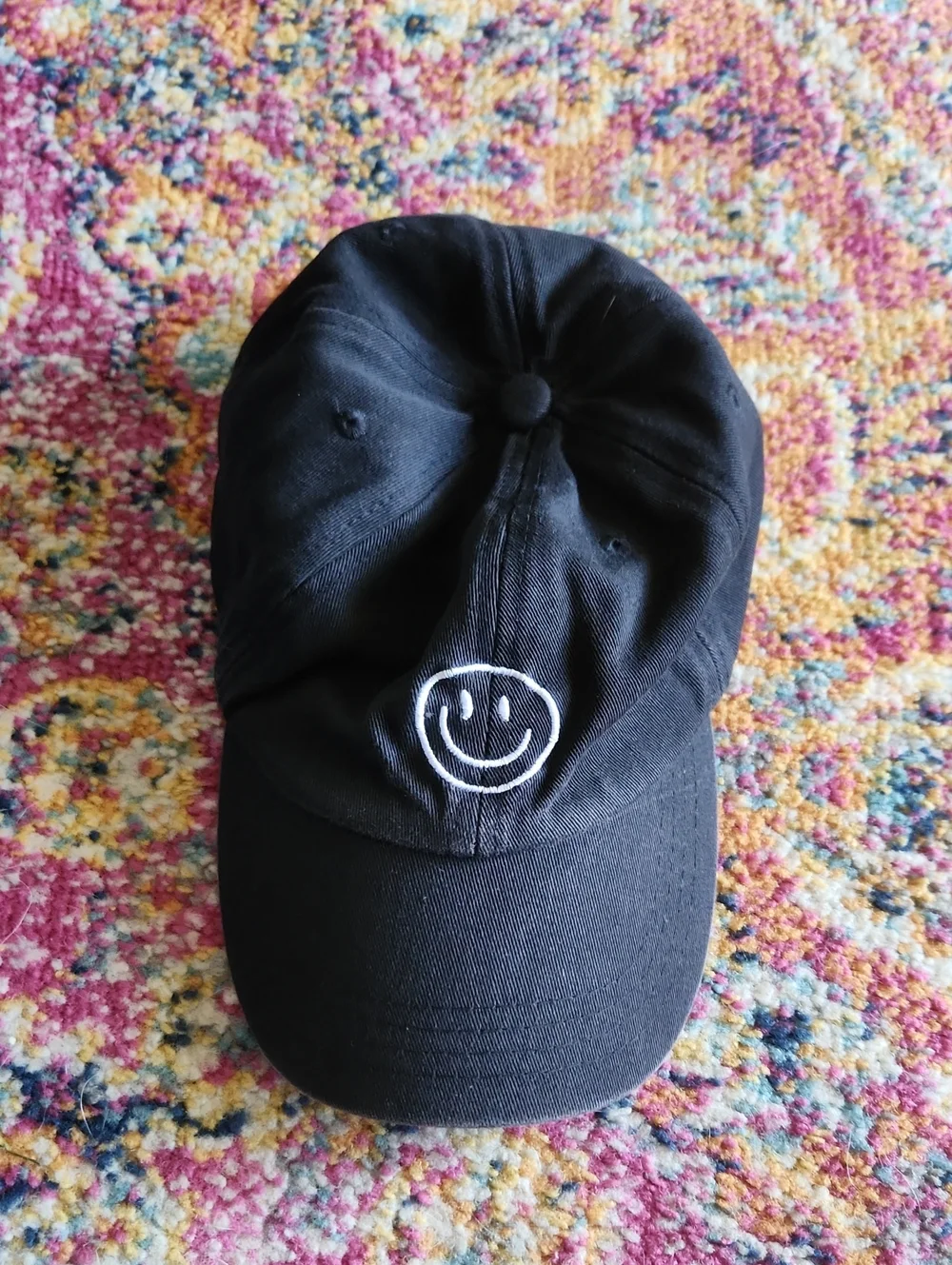 Accessories | Black Smiley Face Baseball Cap | Poshmark